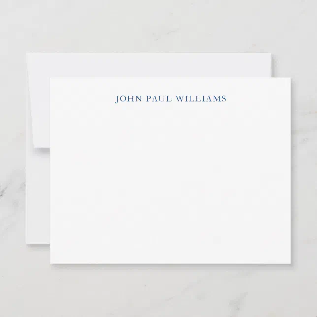 Simple Elegant Professional Classic Navy Blue Note Card | Zazzle