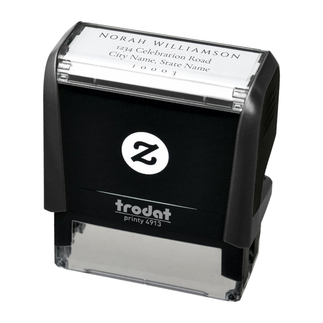 Simple Elegant Professional Custom Name Envelope Self-inking Stamp | Zazzle