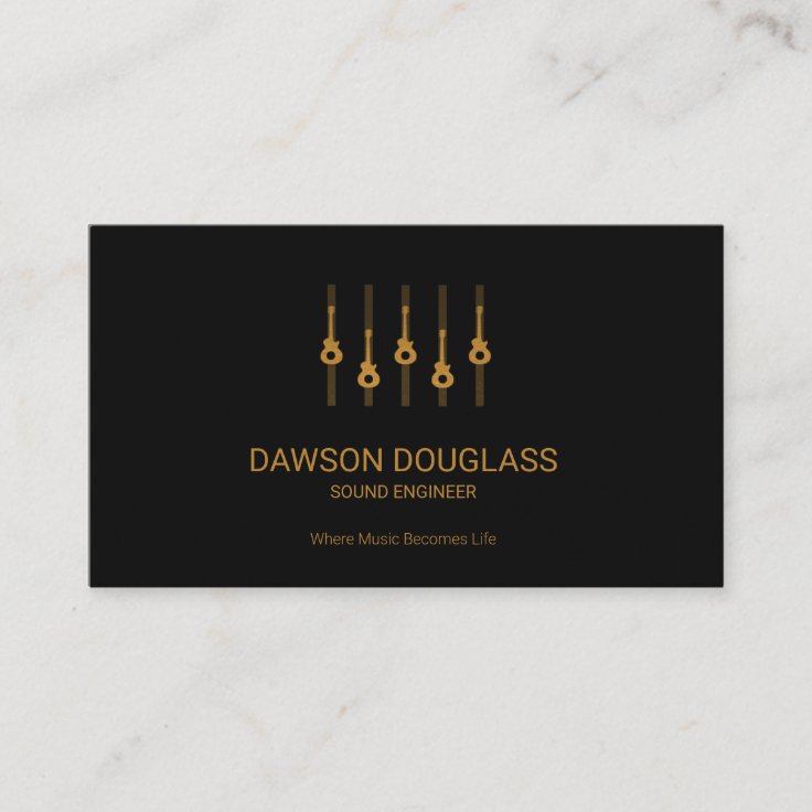 Simple Elegant Professional Gold Equalizer Panel Business Card | Zazzle