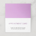 Simple Elegant Purple White Beauty Salon Appointment Card | Zazzle