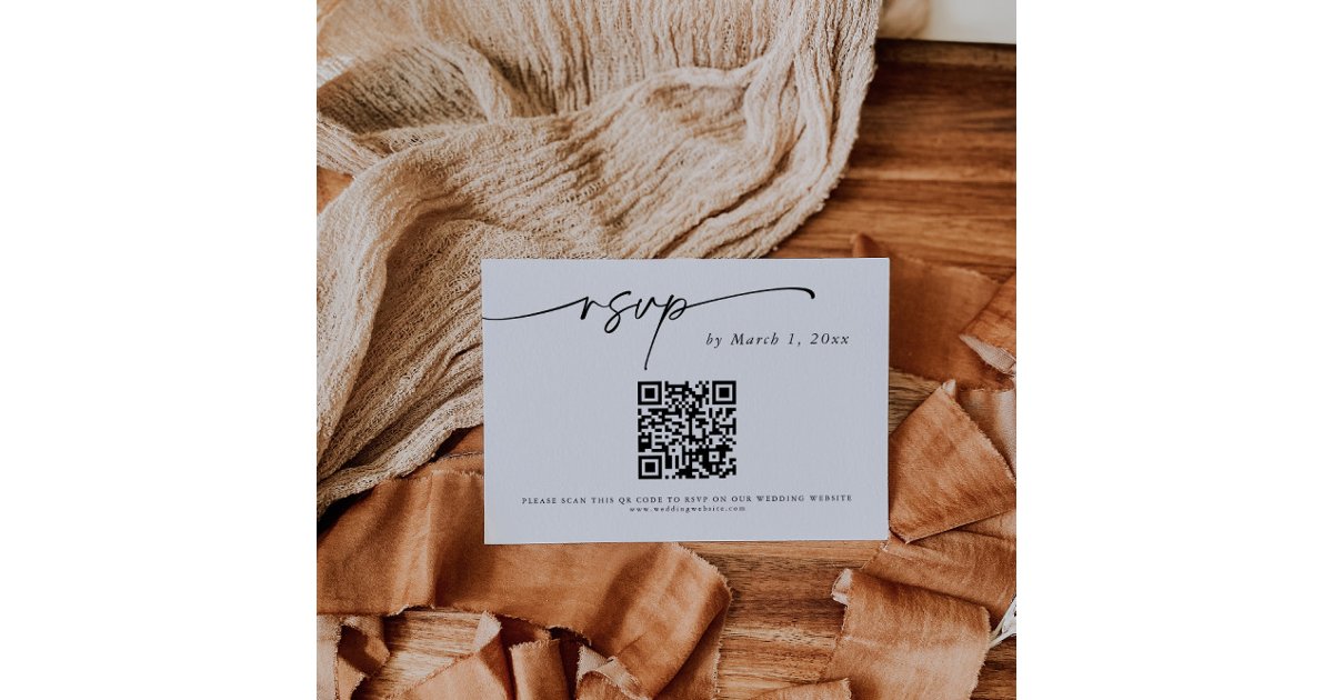 Simple Elegant QR Code RSVP Insert Card | Zazzle