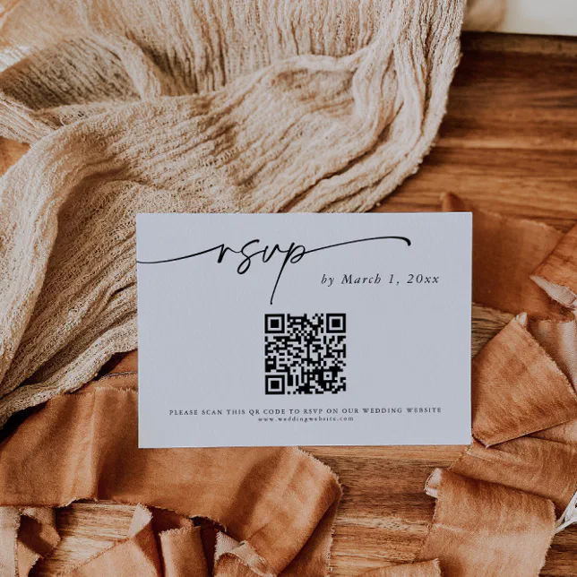 Simple Elegant QR Code RSVP Insert Card | Zazzle