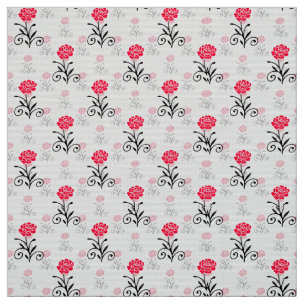 Retro Simple Floral Pattern Fabric | Zazzle