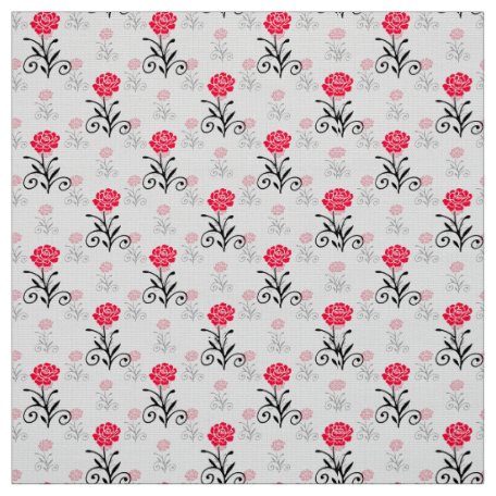 Retro Simple Floral Pattern Fabric | Zazzle