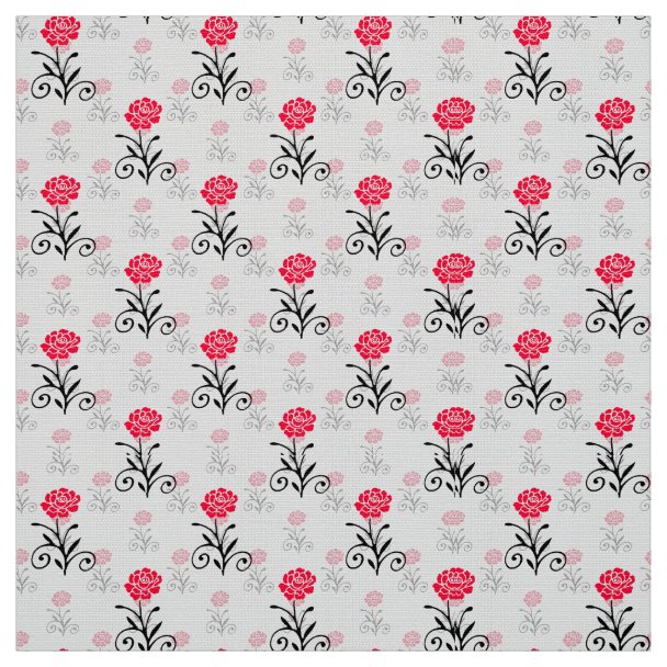 Retro Simple Floral Pattern Fabric | Zazzle