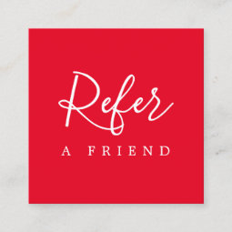 Simple Elegant Red White Beauty Referral Card | Zazzle