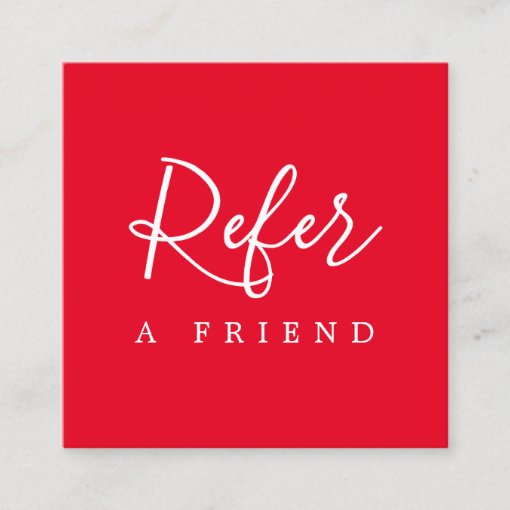 Simple Elegant Red White Beauty Referral Card | Zazzle