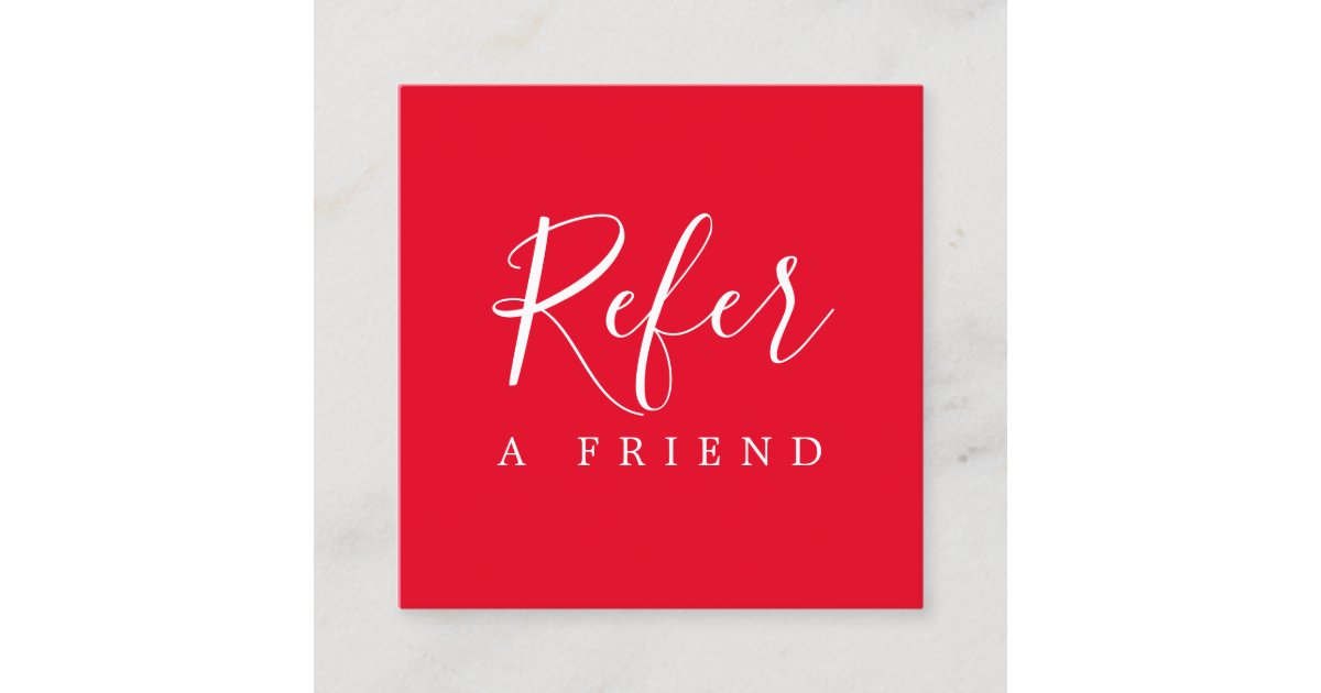 Simple Elegant Red White Beauty Referral Card | Zazzle.com