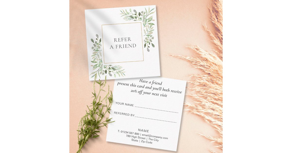 Simple Elegant Referral Card | Zazzle
