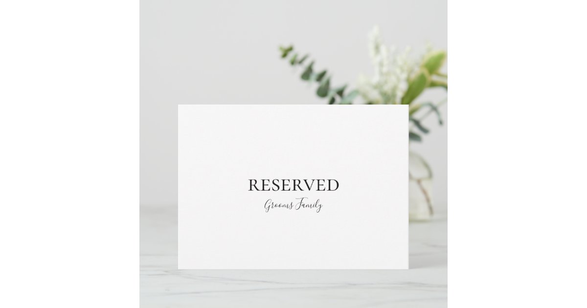 Simple Elegant Reserved Sign | Zazzle
