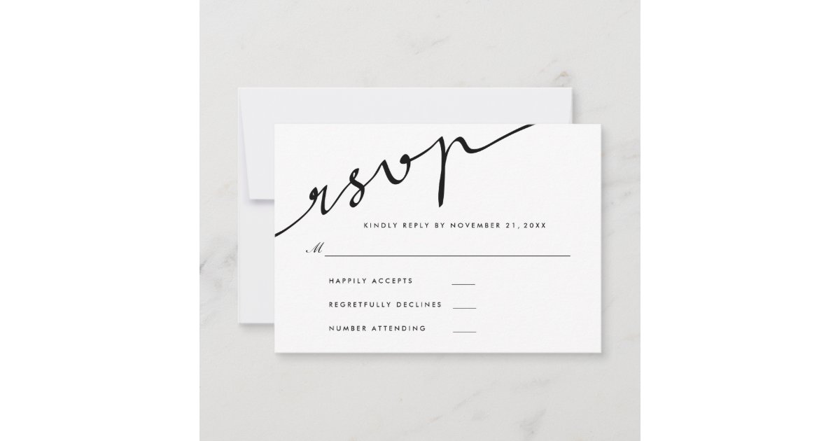 Simple Elegant RSVP Calligraphy Script Wedding | Zazzle