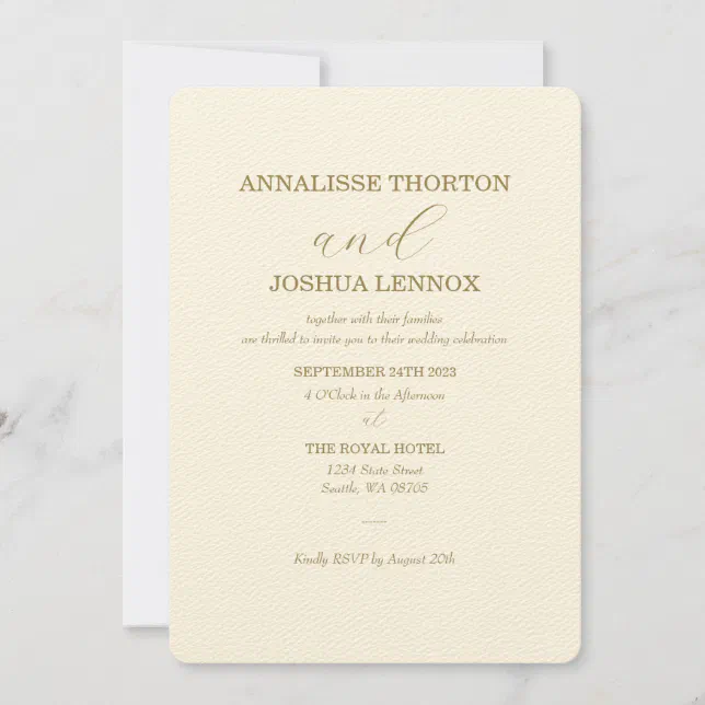 Simple, Elegant, Rustic Wedding Invitation | Zazzle