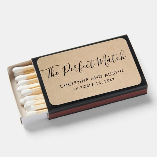 Simple Elegant Rustic Wedding Matchboxes | Zazzle