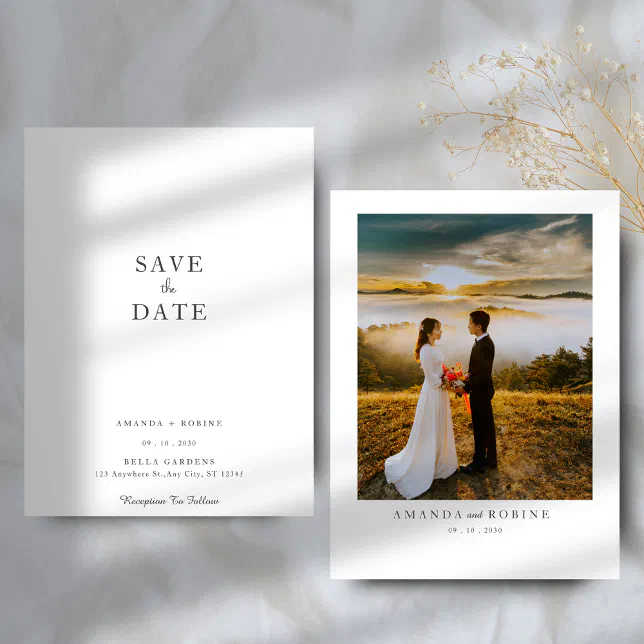 Simple Elegant Save the Date Invitation | Zazzle