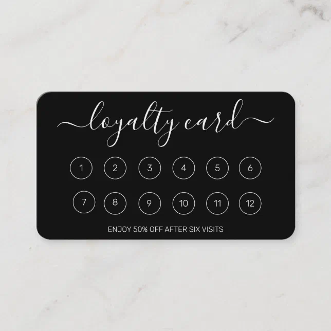 Simple Elegant Script Black Loyalty Card | Zazzle