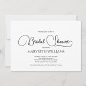 Simple Elegant Script Bridal Shower Invitation | Zazzle