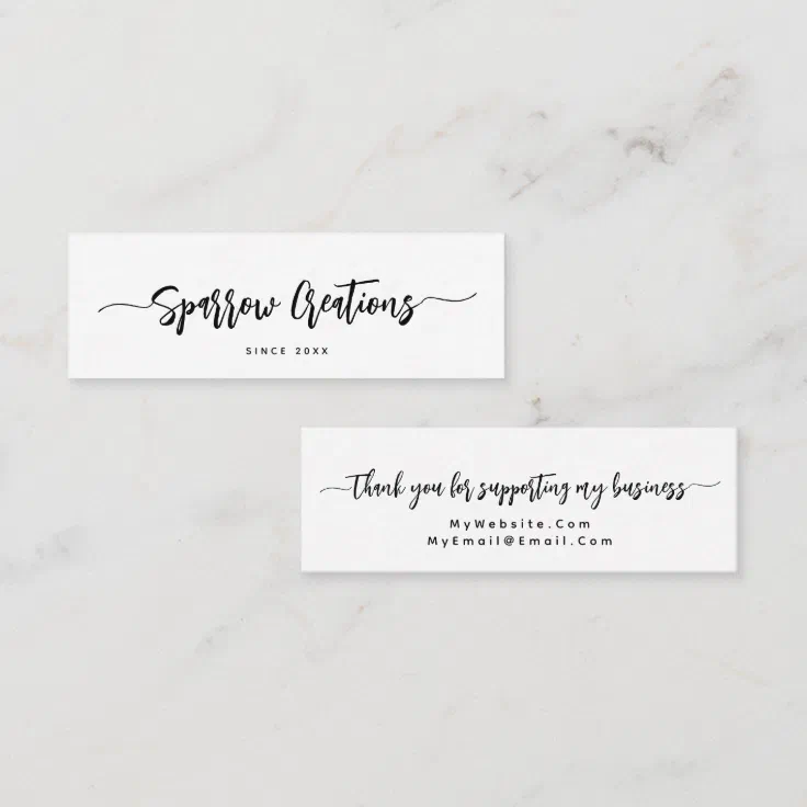 Simple Elegant Script Calligraphy Mini Mini Business Card | Zazzle