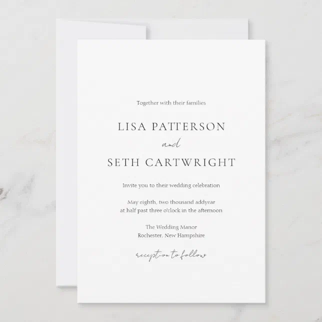 Simple Elegant Script Classic All In One Wedding Invitation | Zazzle