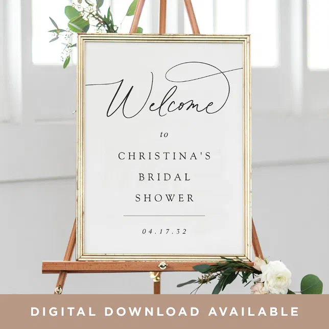 Simple Elegant Script Event Welcome Sign | Zazzle