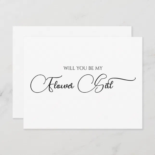 Simple Elegant Script Flower Girl Proposal Card | Zazzle