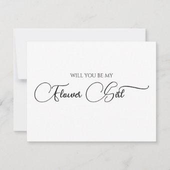 Simple Elegant Script Flower Girl Proposal Card | Zazzle