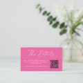 Simple Elegant Script Hot Pink Details Wedding Enclosure Card | Zazzle