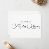 Simple Elegant Script Maid of Honor Proposal Card | Zazzle