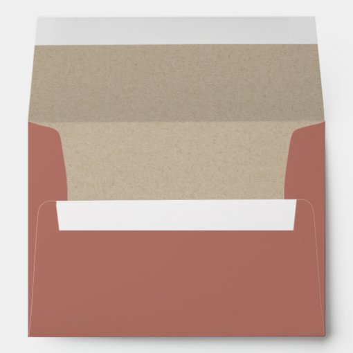 Simple Elegant Script Terracotta Kraft Wedding Envelope | Zazzle