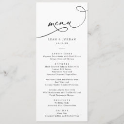 Simple Elegant Script Wedding Menu | Zazzle