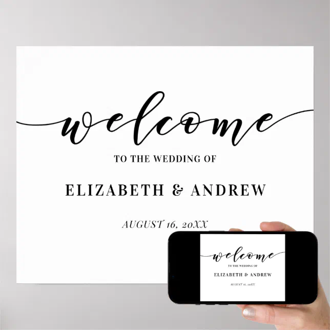 Simple Elegant Script Wedding Welcome Sign | Zazzle