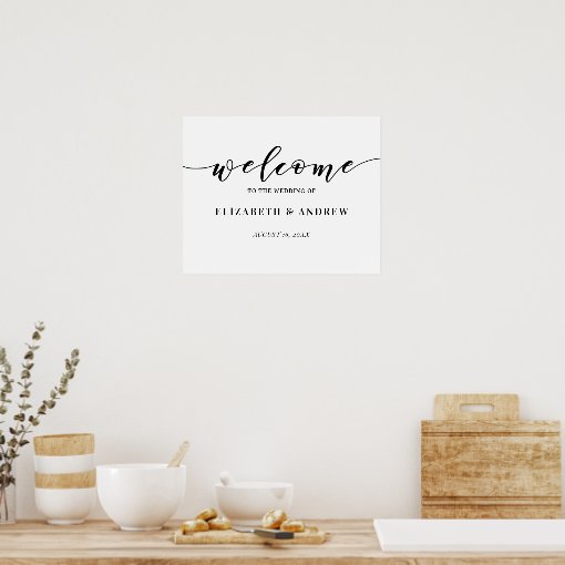 Simple Elegant Script Wedding Welcome Sign | Zazzle