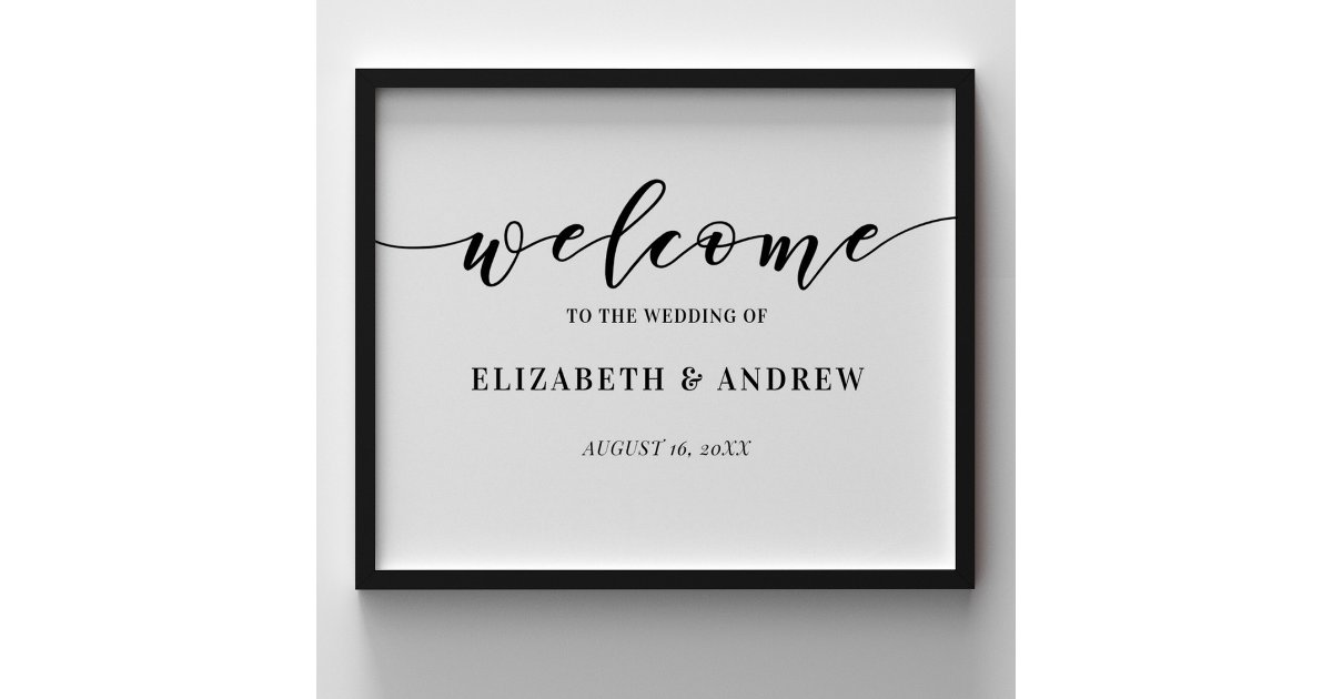 Simple Elegant Script Wedding Welcome Sign | Zazzle