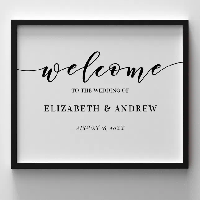 Simple Elegant Script Wedding Welcome Sign | Zazzle