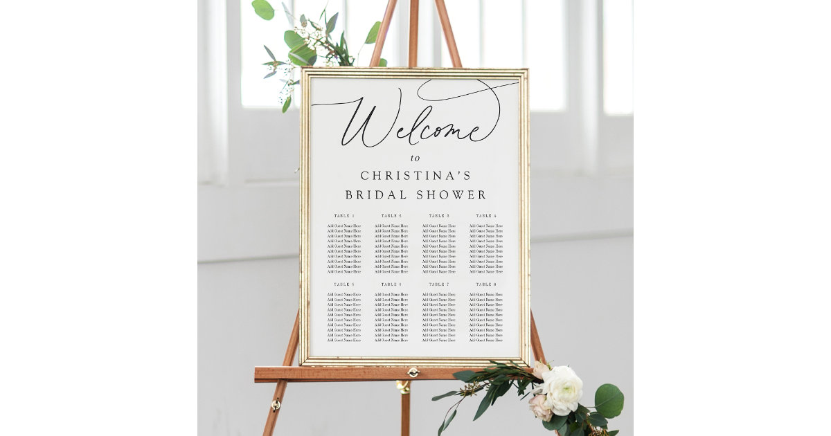 Simple Elegant Script Welcome & Seating Chart | Zazzle