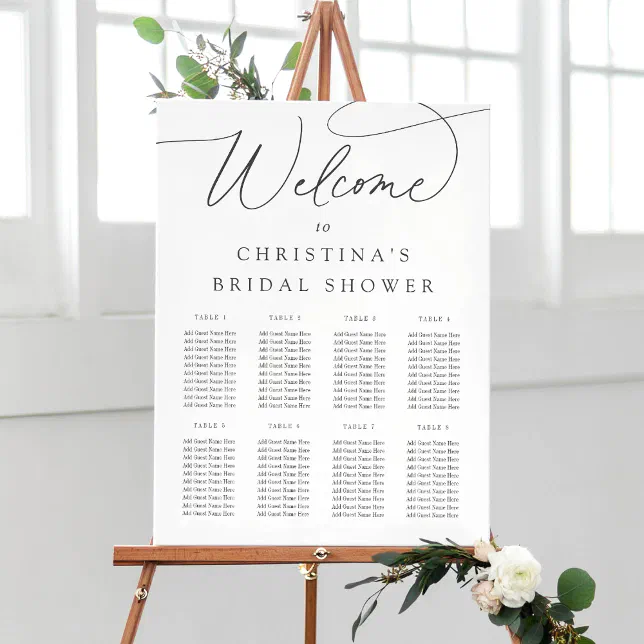 Simple Elegant Script Welcome & Seating Chart Foam Board | Zazzle
