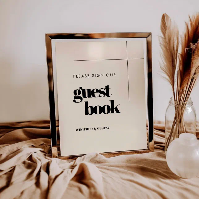 Simple elegant Sign our guest book wedding sign | Zazzle