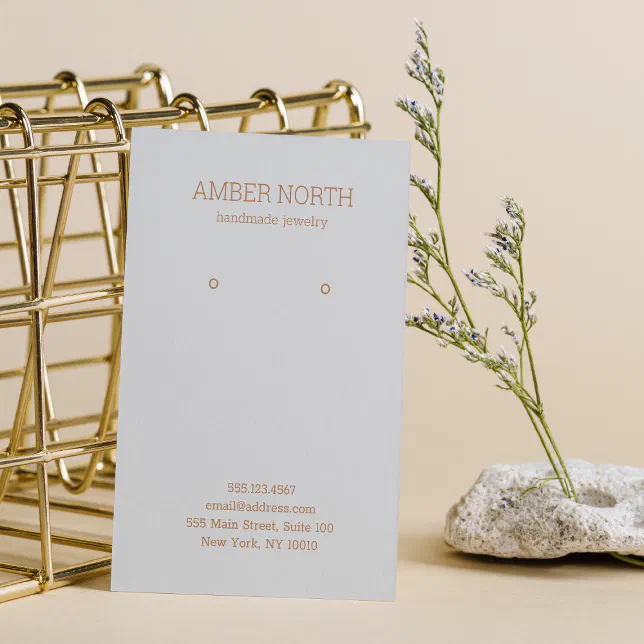 Simple Elegant Silver Earring Business Card | Zazzle