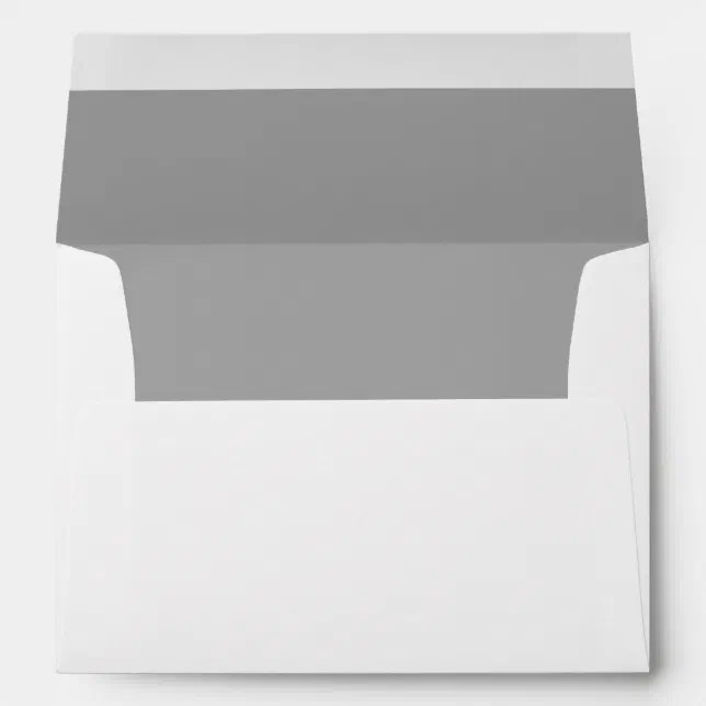 Simple Elegant Silver Gray Lined Wedding Envelope | Zazzle