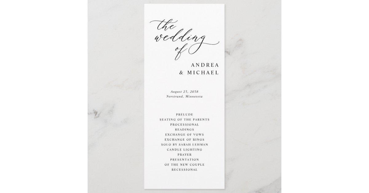 Simple Elegant Sophisticated Wedding Program | Zazzle