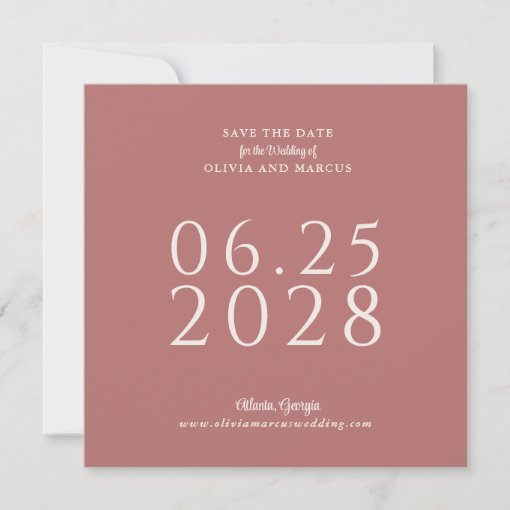 Simple Elegant Square Save the Date with Photo | Zazzle