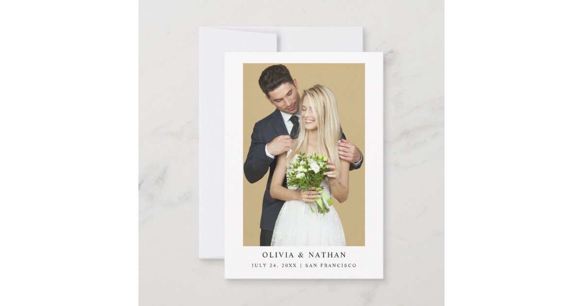 Simple Elegant Text and Photo | Wedding Save The D Date | Zazzle