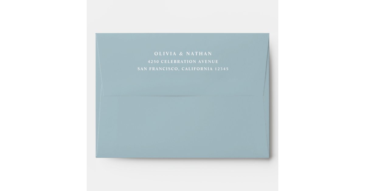Simple Elegant Text | Powder Blue Envelope | Zazzle