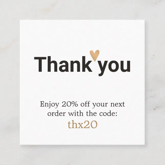 Simple Elegant Thank You Card Coupon | Zazzle