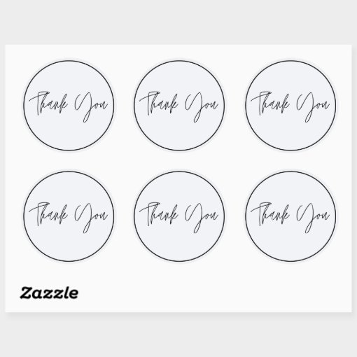Simple Elegant Thank You Classic Round Sticker | Zazzle