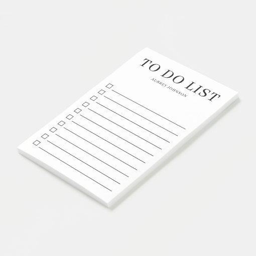 Simple Elegant To Do List Post-it Notes | Zazzle