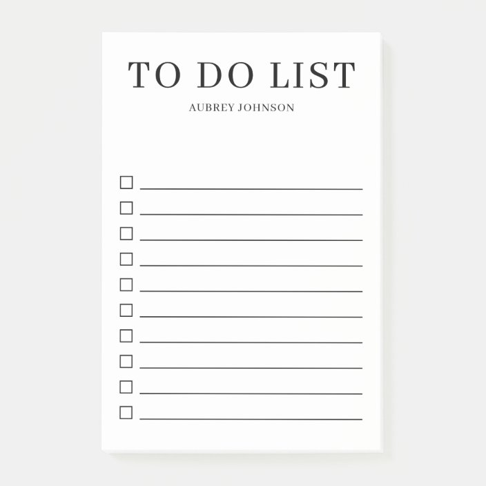 Simple Elegant To Do List Post-it Notes | Zazzle.com