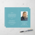 Simple Elegant Turquoise Modern Funeral Program | Zazzle