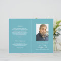 Simple Elegant Turquoise Modern Funeral Program | Zazzle