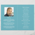 Simple Elegant Turquoise Modern Funeral Program | Zazzle