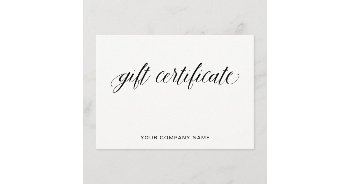 Simple Elegant Typography | Gift Certificate | Zazzle.com